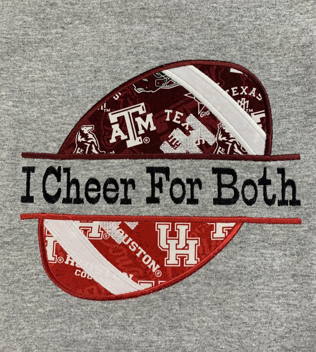 House Divided College Tee Split Football Design I Cheer for Both 2 ...