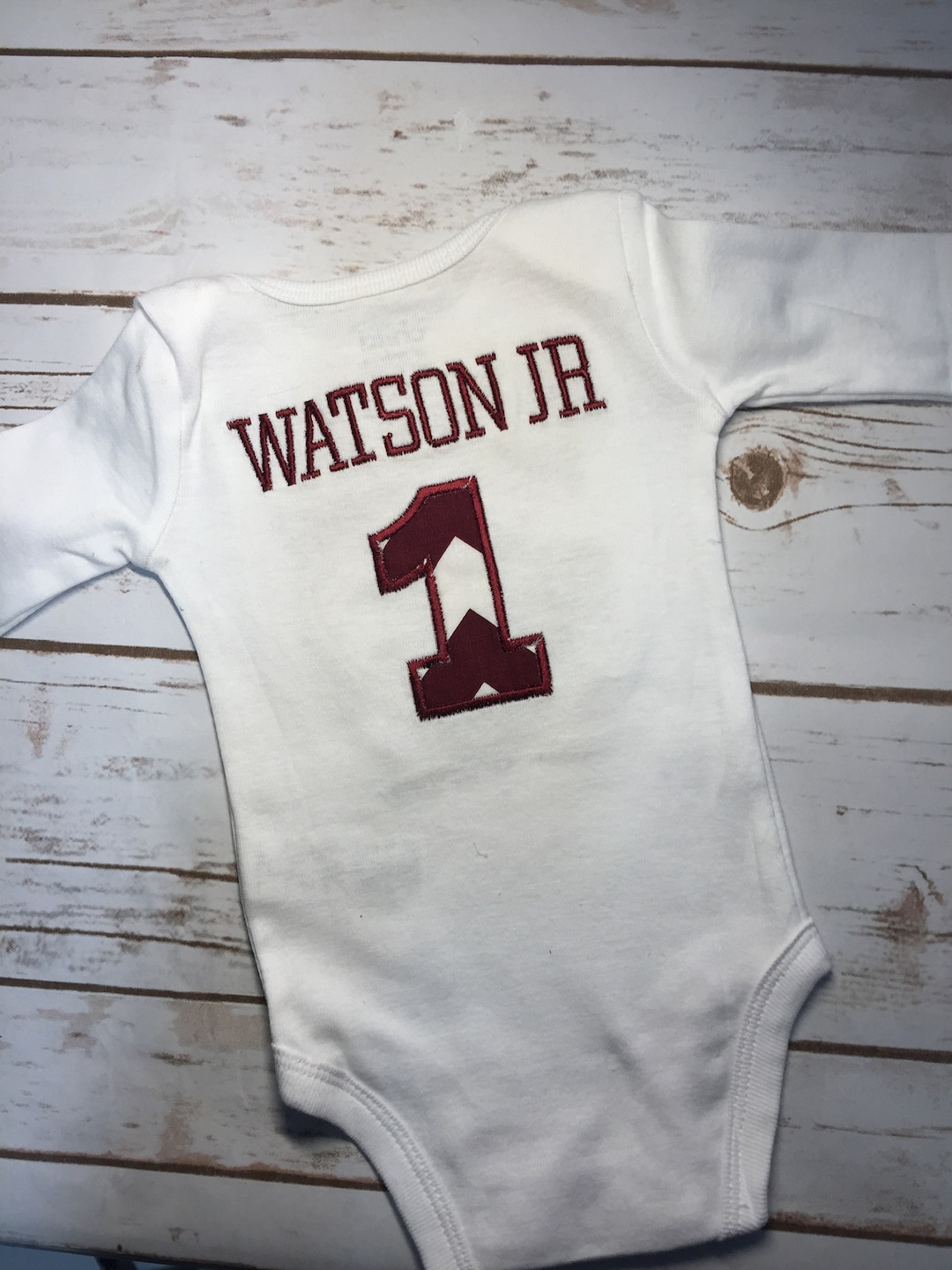 Custom Football Onesie With Name and Number Upgrade | Personalized Tee ...
