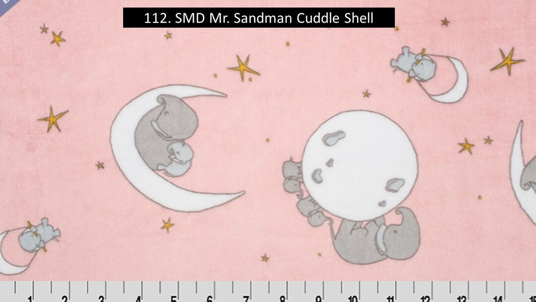 Cuddle Print Shell Light Coral Elephant Mr. Sandman Minky Shannon ...