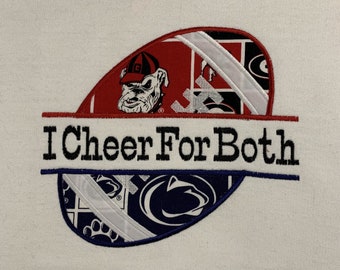 I Cheer for Both Teams Split Football - Etsy