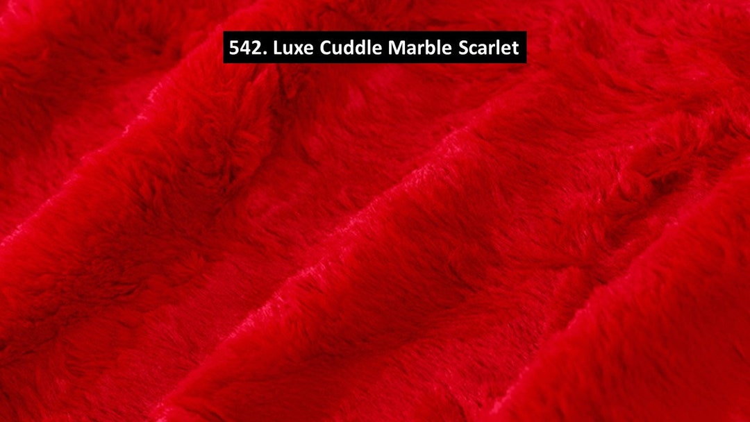 REMNANT! 17" X 60" Scarlet Red Marble Minky Fabric Shannon - Etsy