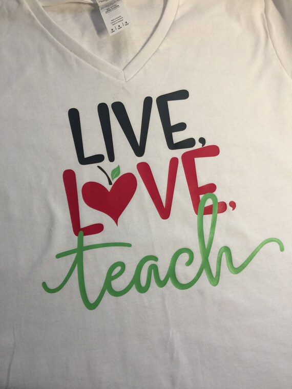 Live Love Teach Onesie or Tee Personalized T-shirt Teacher - Etsy