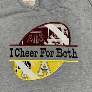 House Divided College Tee Split Football Design I Cheer for Both 2 ...