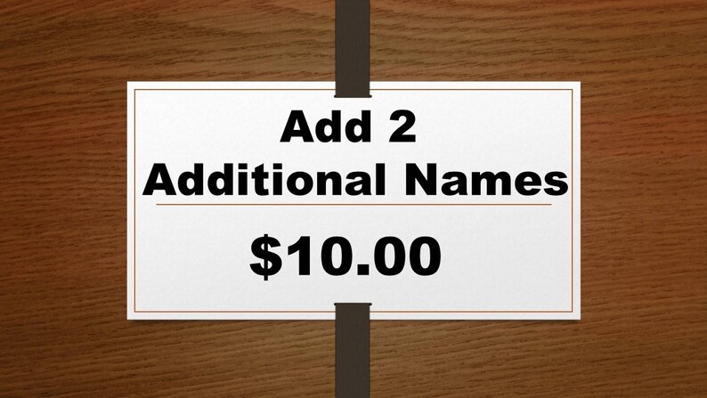 Upgrade Option Add an 2 Additional Names Add Middle and Last - Etsy