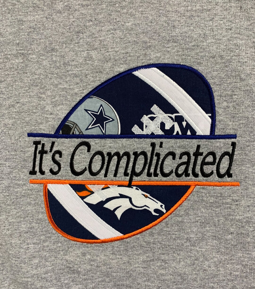 Split Football Design House Divided College or Professional Teams Tee ...