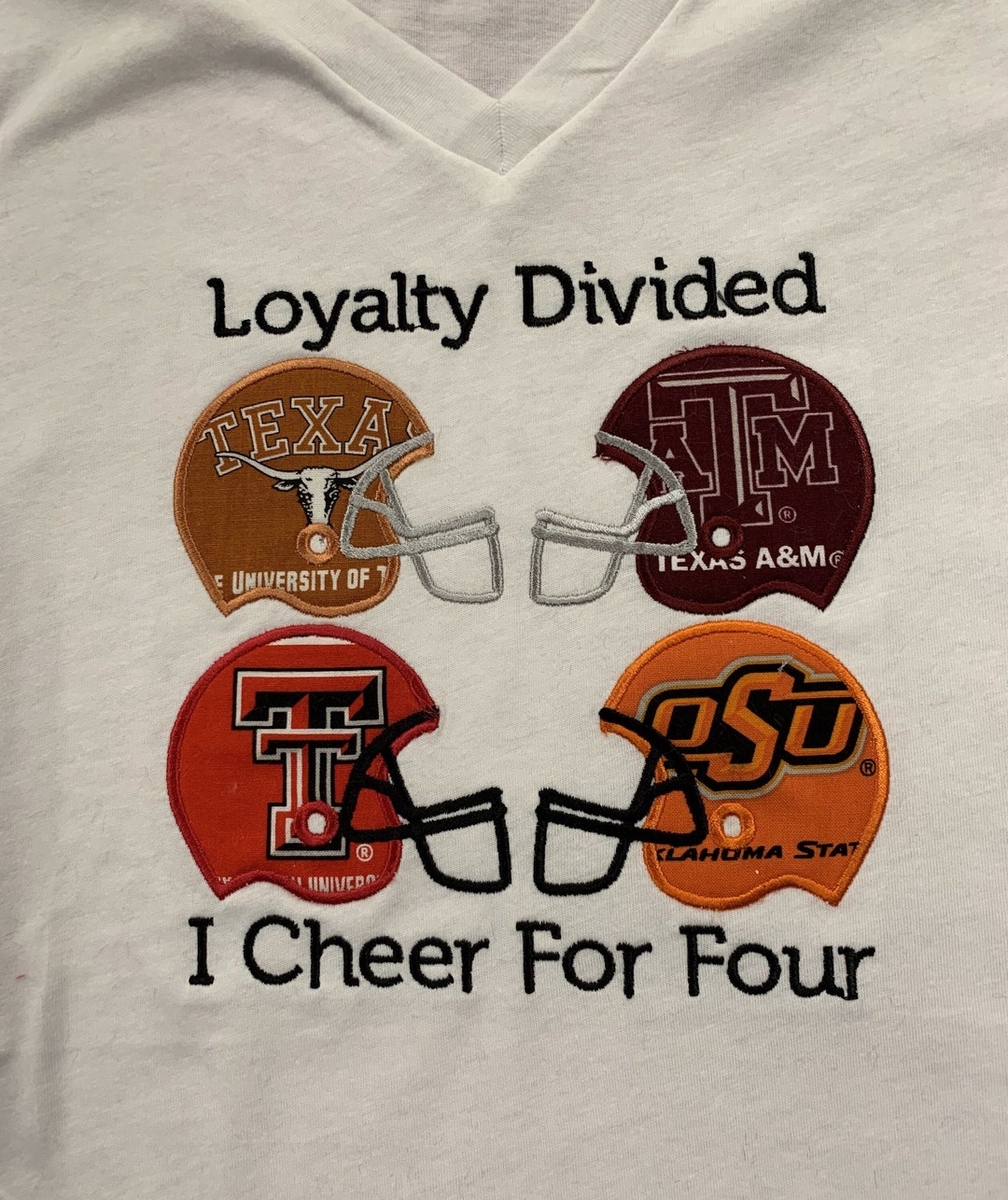House Divided 4 Team Tee Four Helmets College or Professional Teams ...