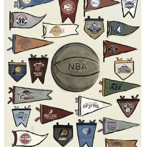 Vintage NBA Poster Print - Etsy