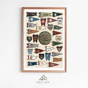 Vintage NBA Poster Print - Etsy