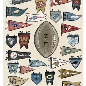 Vintage NFL Poster: Sports Art Print for Mancave (digital Download) - Etsy