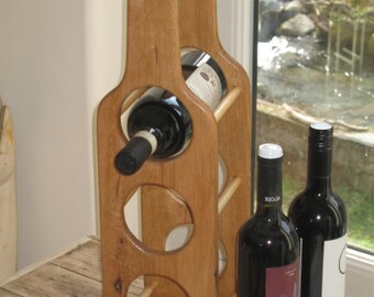 Solid Oak Wine Rack - Etsy