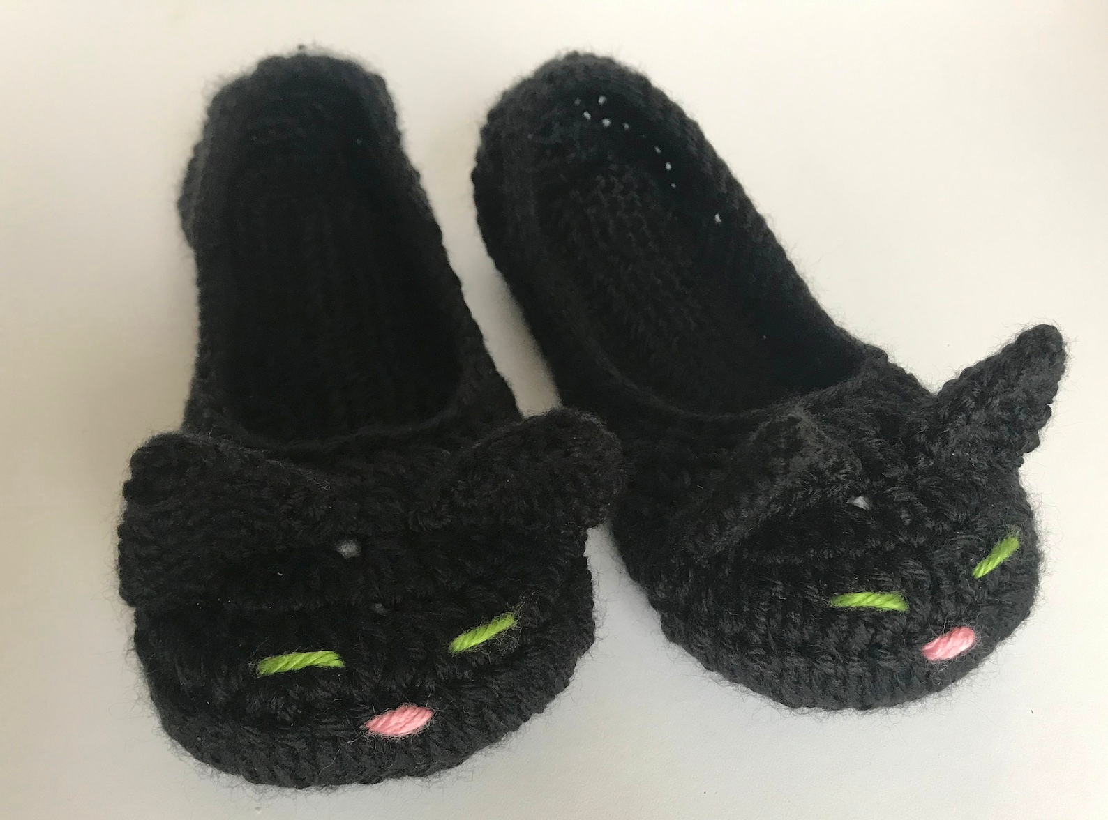 Black Cat Crochet Slippers. Womens Cat Slippers. Ladies Black | Etsy Canada