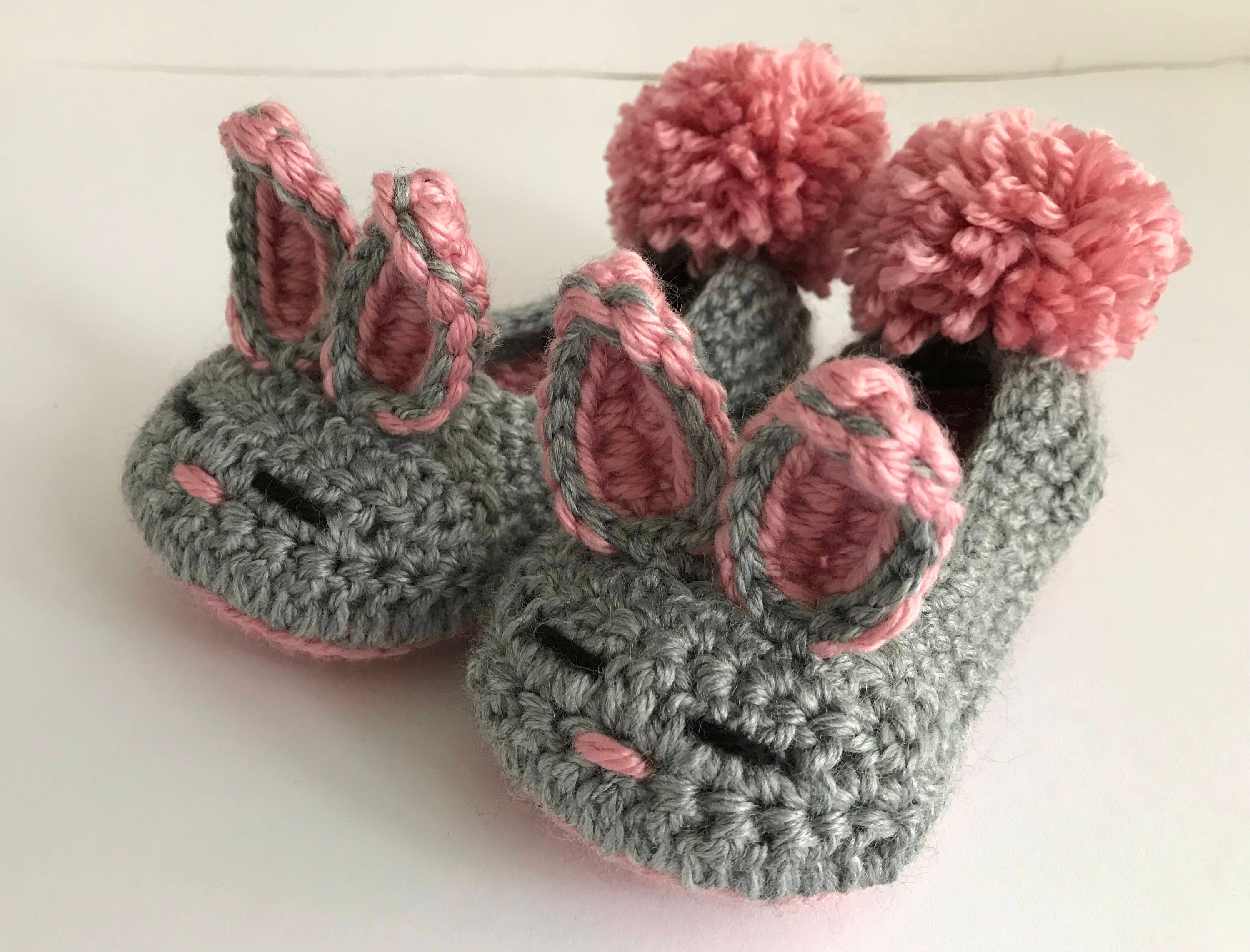 Childrens Crochet Bunny Slippers. Girls Bunny Slippers. Kids - Etsy UK