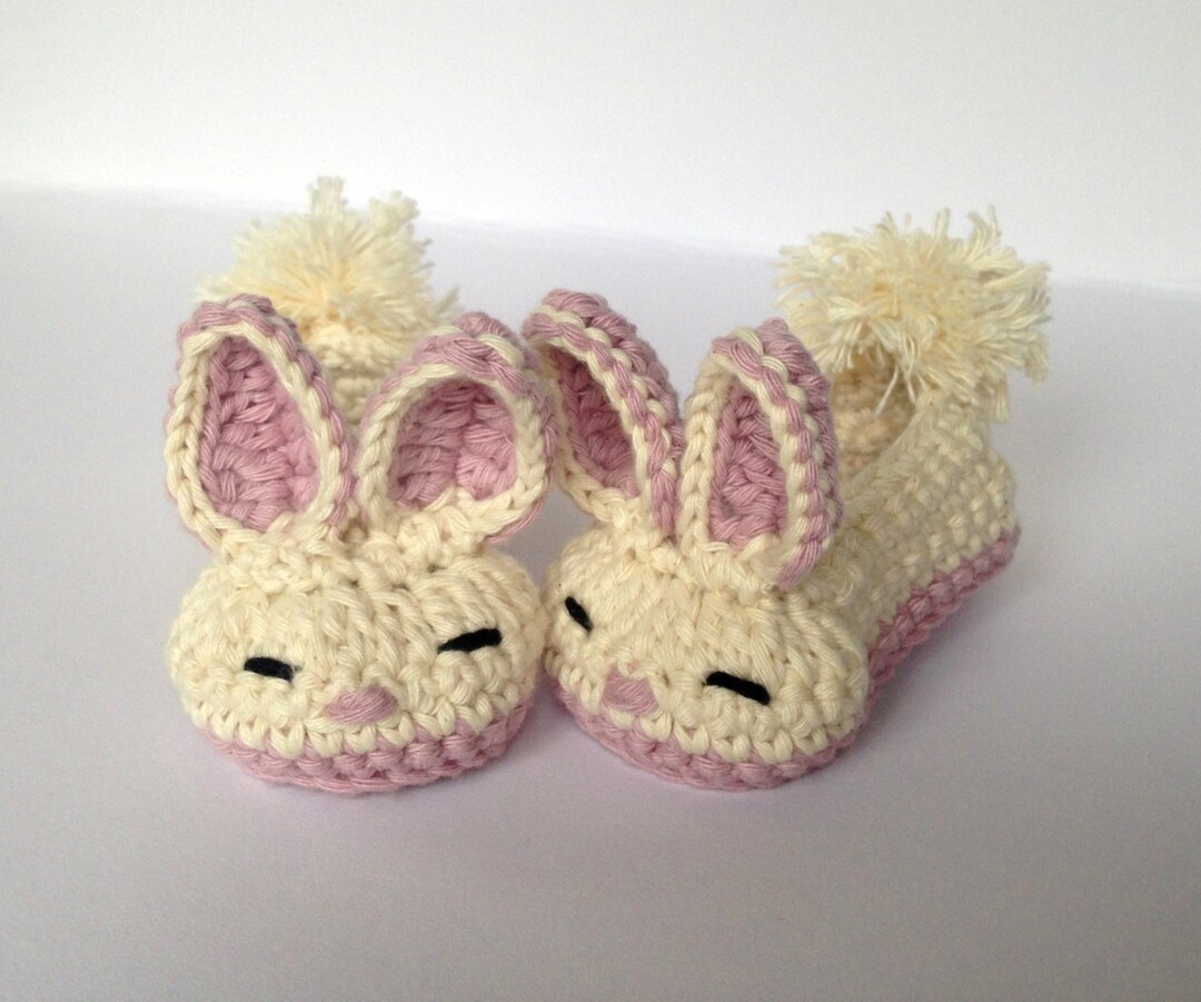 Crochet Baby Bunny Booties: Cotton Newborn Easter Gift - Etsy