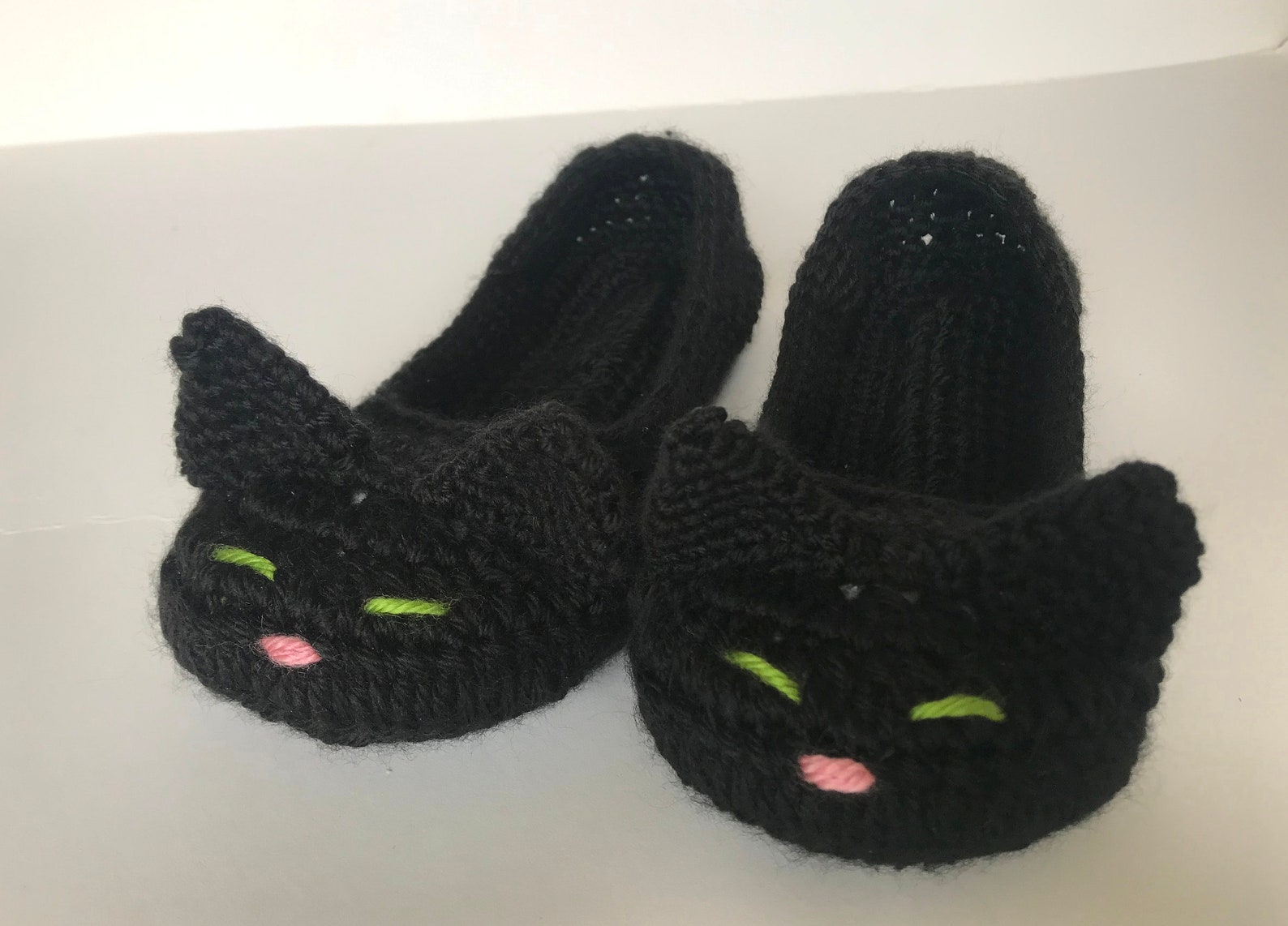 Black Cat Crochet Slippers. Womens Cat Slippers. Ladies Black | Etsy Canada