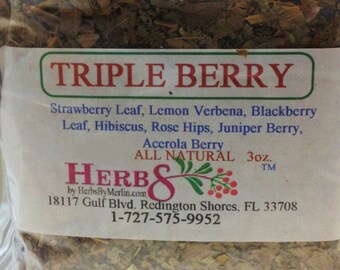 Triple Berry Herbal Tea Blend Strawberry Hibiscus - Etsy