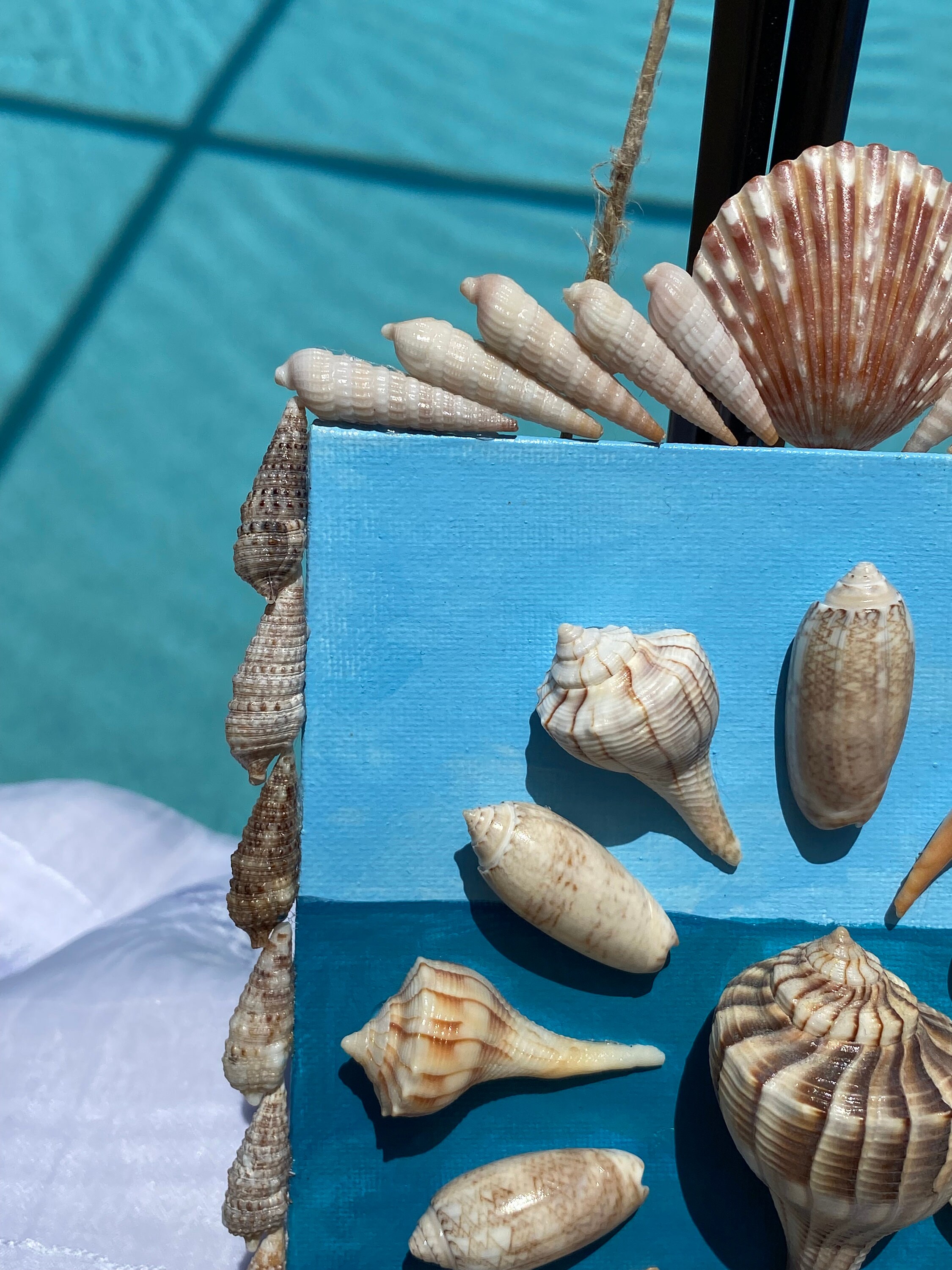 Seashell Beach sign made with seashells and painted beach | Etsy