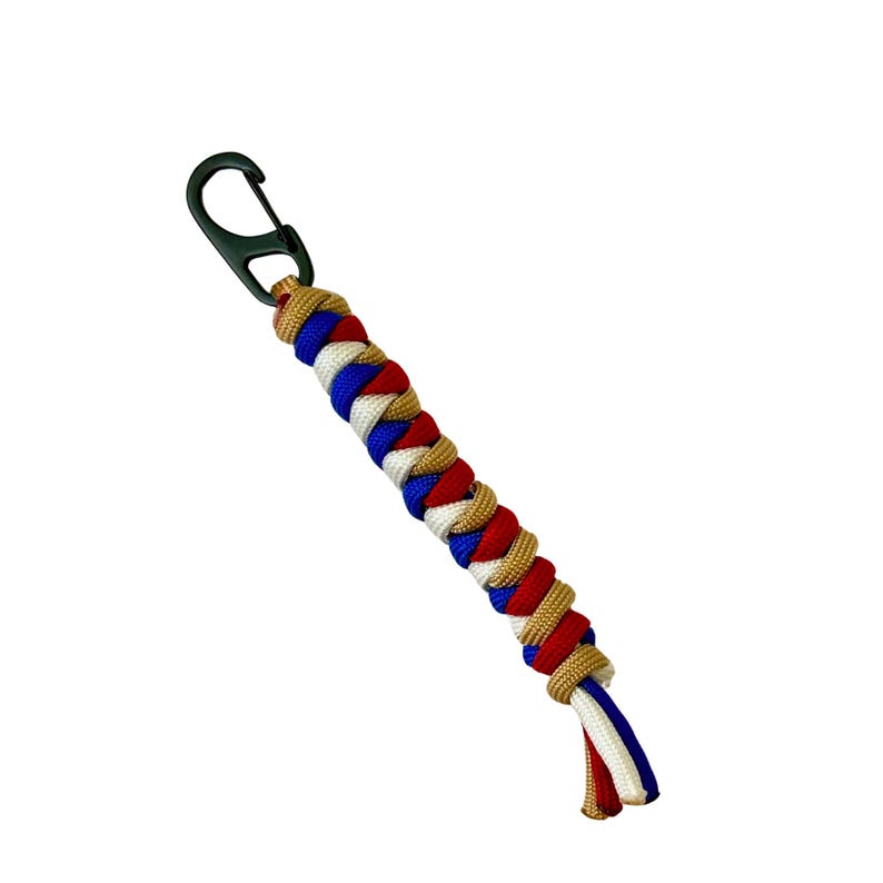 Custom Paracord Red, White, Blue, and Gold Patriotic Keychain ...