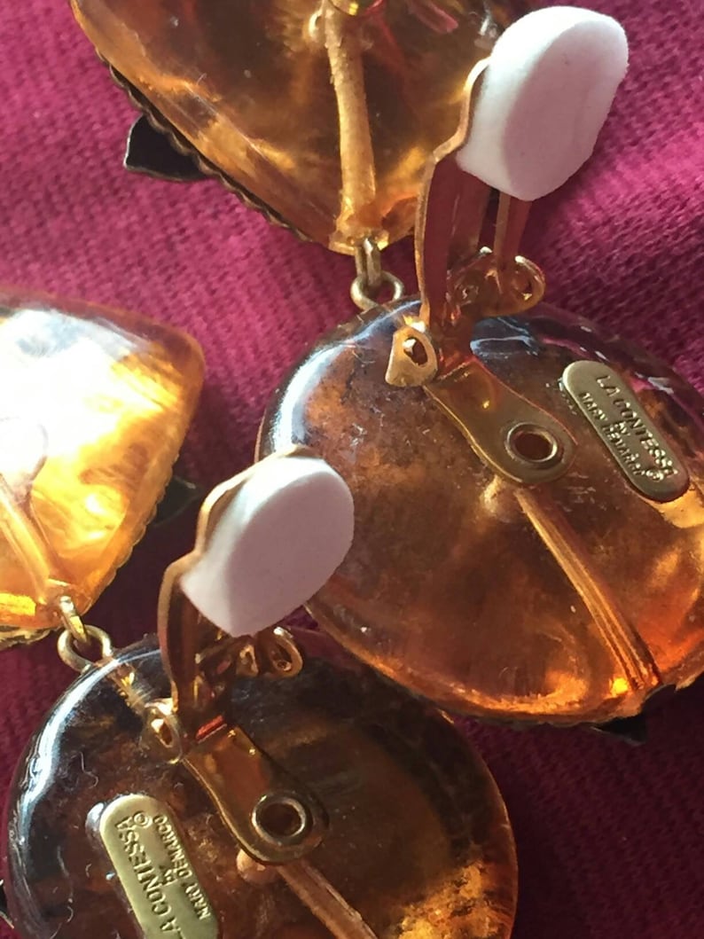 La Contessa by Mary Demarco Signed Acorn Earrings Clip on - Etsy