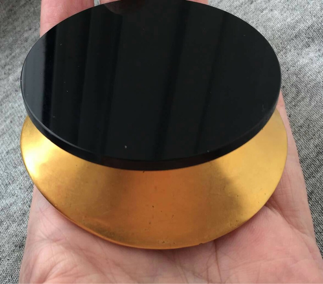Art Deco Barrette Black Onyx Designer Couture Dangle Matte Gold Plated ...