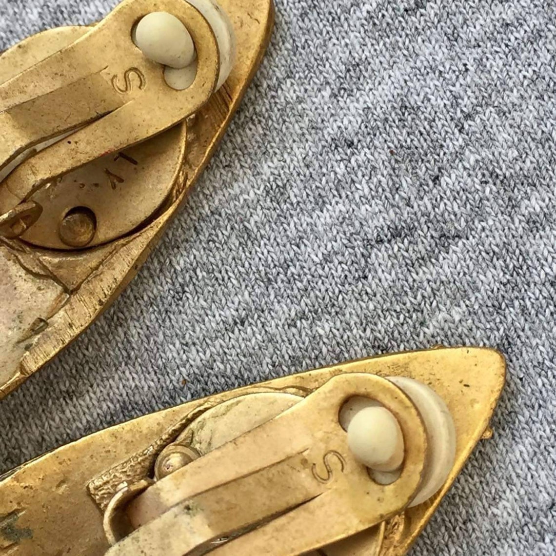 Wow MADE in ITALY Earrings Artisan Gold Plated Statement - Etsy