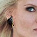 Chic! Napier Black Enamel Angel Wings Pierced EARRINGS Climber Unique ...