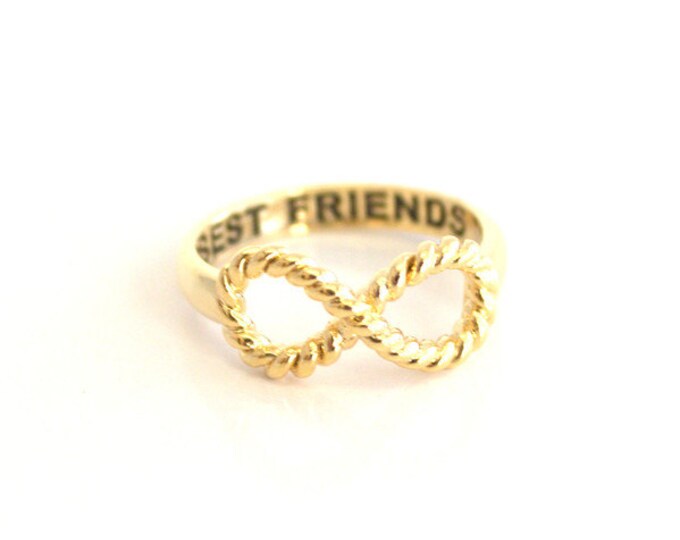 Best Friend Infinity Twist Ring Rose Gold Silver Gold BFF - Etsy