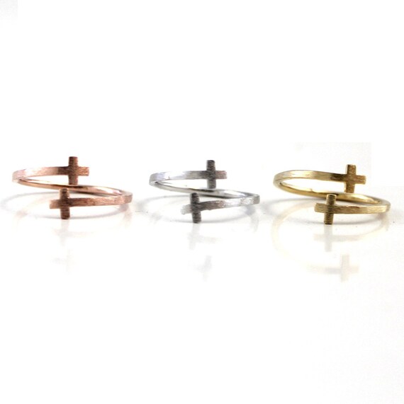Items similar to Double Cross Ring on Etsy