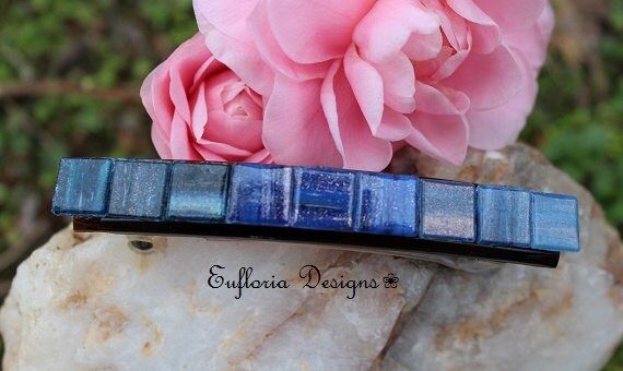 Large French Barrette Blue Hair Accessory Indigo Hair - Etsy
