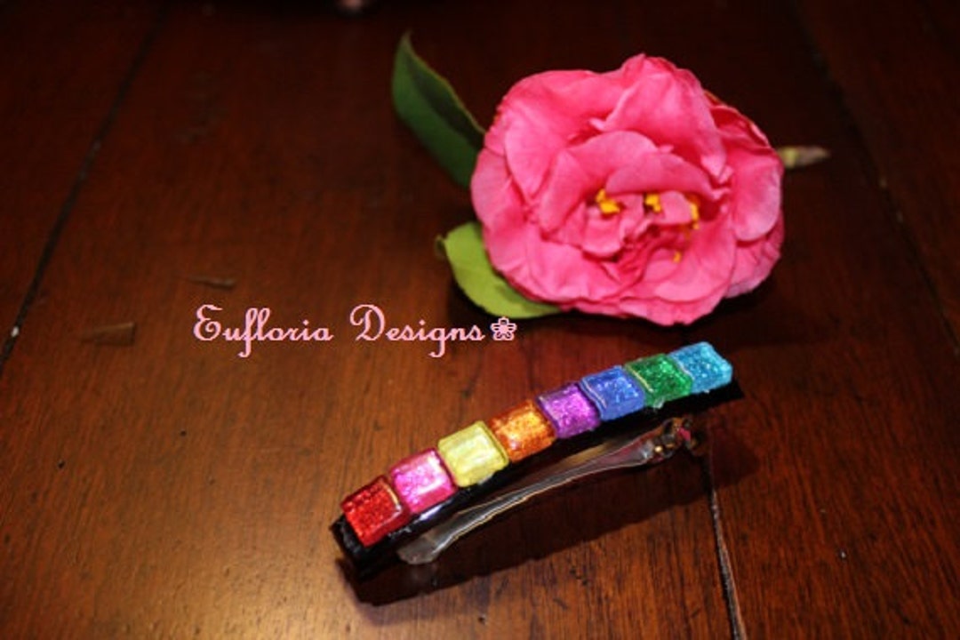 Rainbow Hair Barrette. Womens Hair Accessories, Barrette for Woman ...