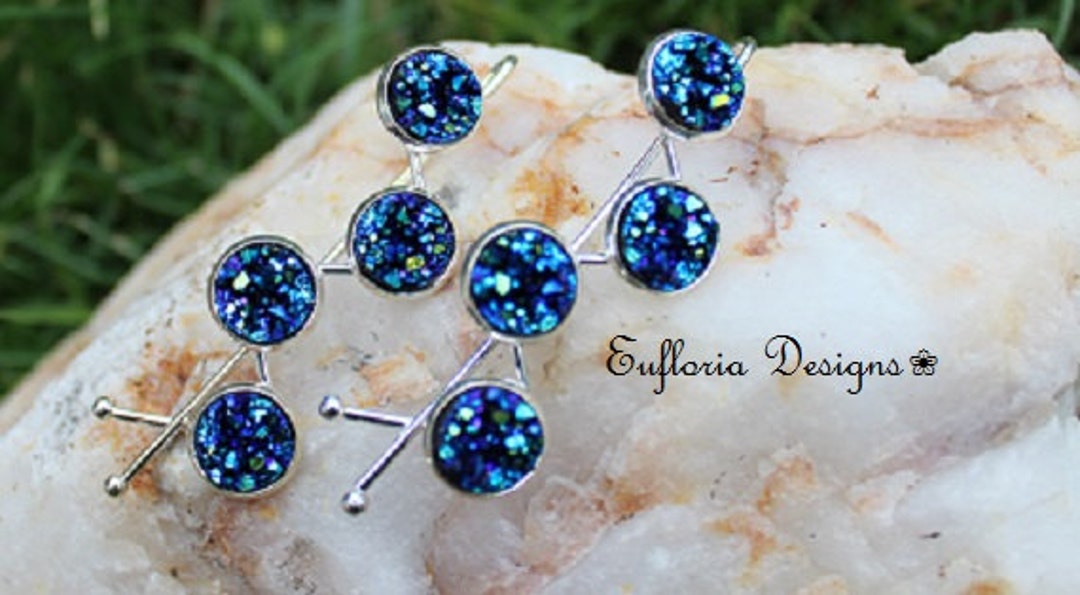 Unique Hair Clips for Women | Hair Accessories, Blue Silver Bridal Hair ...
