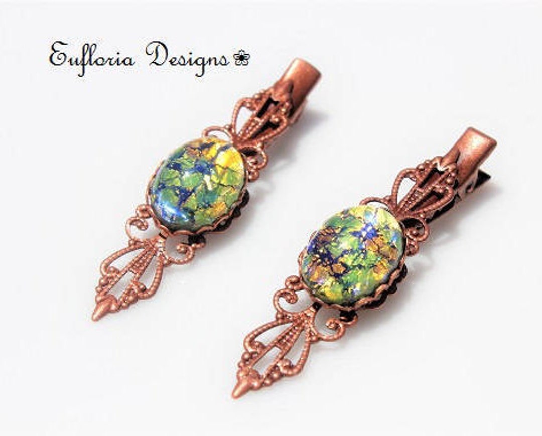 Peridot Hair Clips for Women | Hair Accessories, Small Barrettes ...