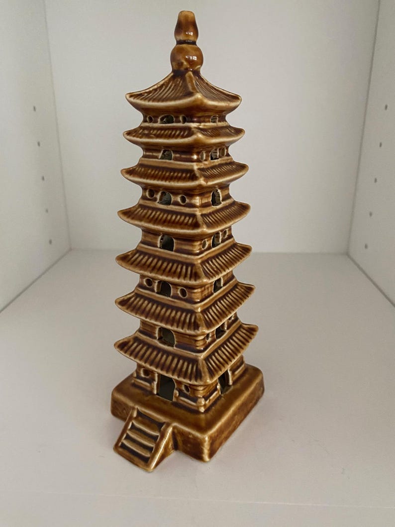 Vintage Porcelain Tower Pagoda Statue, Seven Levels - Etsy
