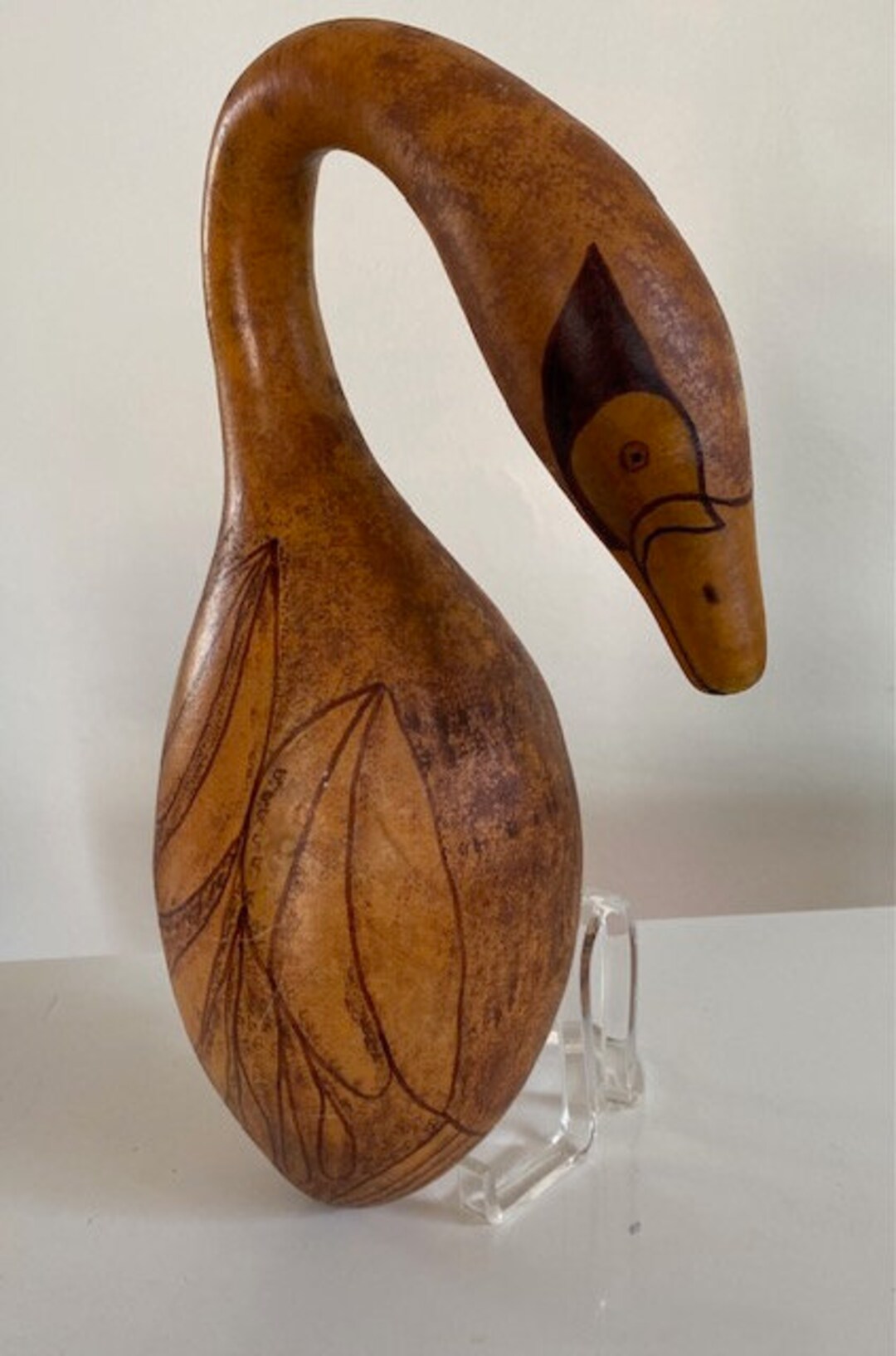 Large Folk Art Gourd Goose/swan Rattle Signed by Artist - Etsy