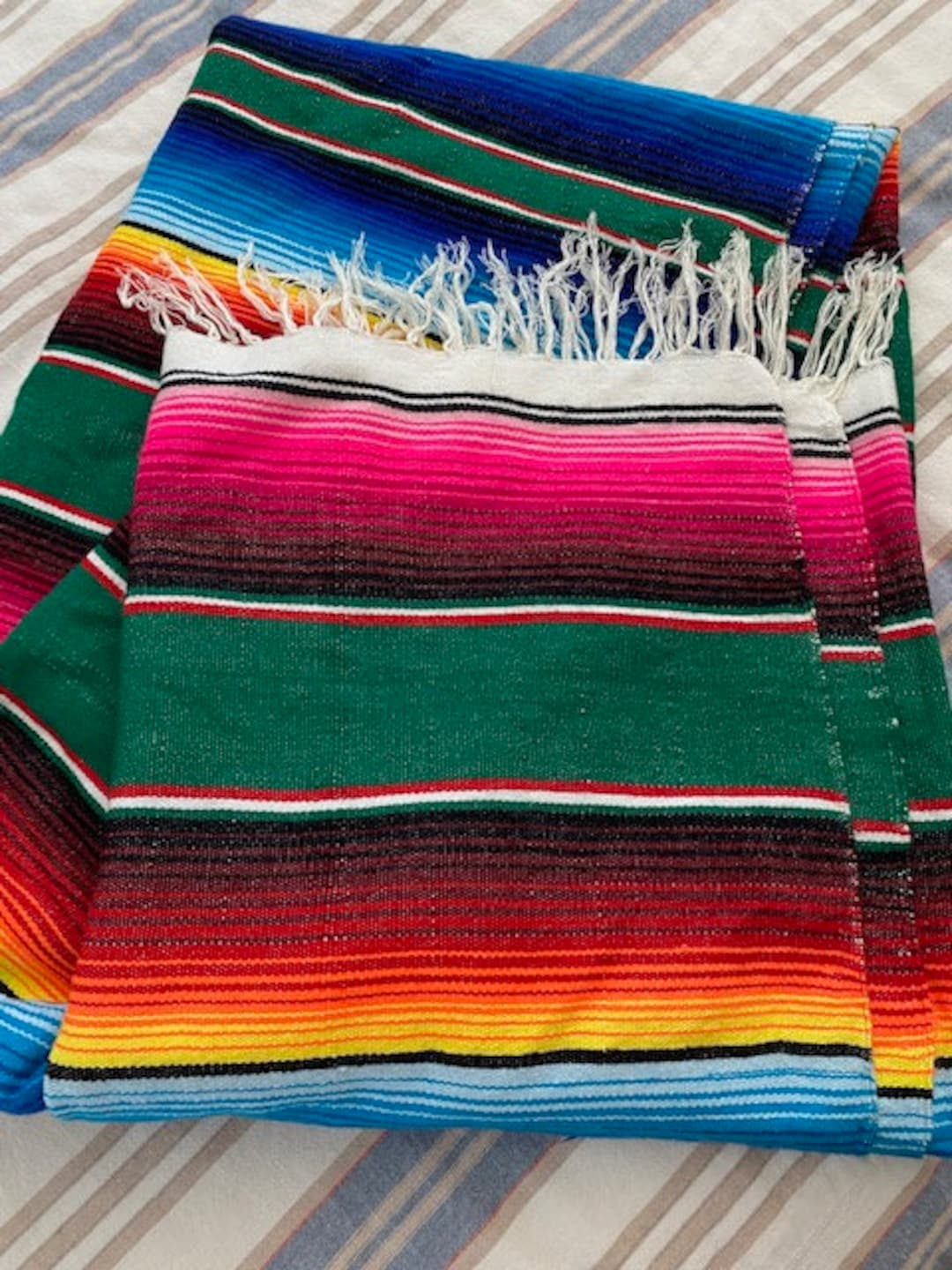 Beautiful, Bright, Big Mexican Blanket - Etsy