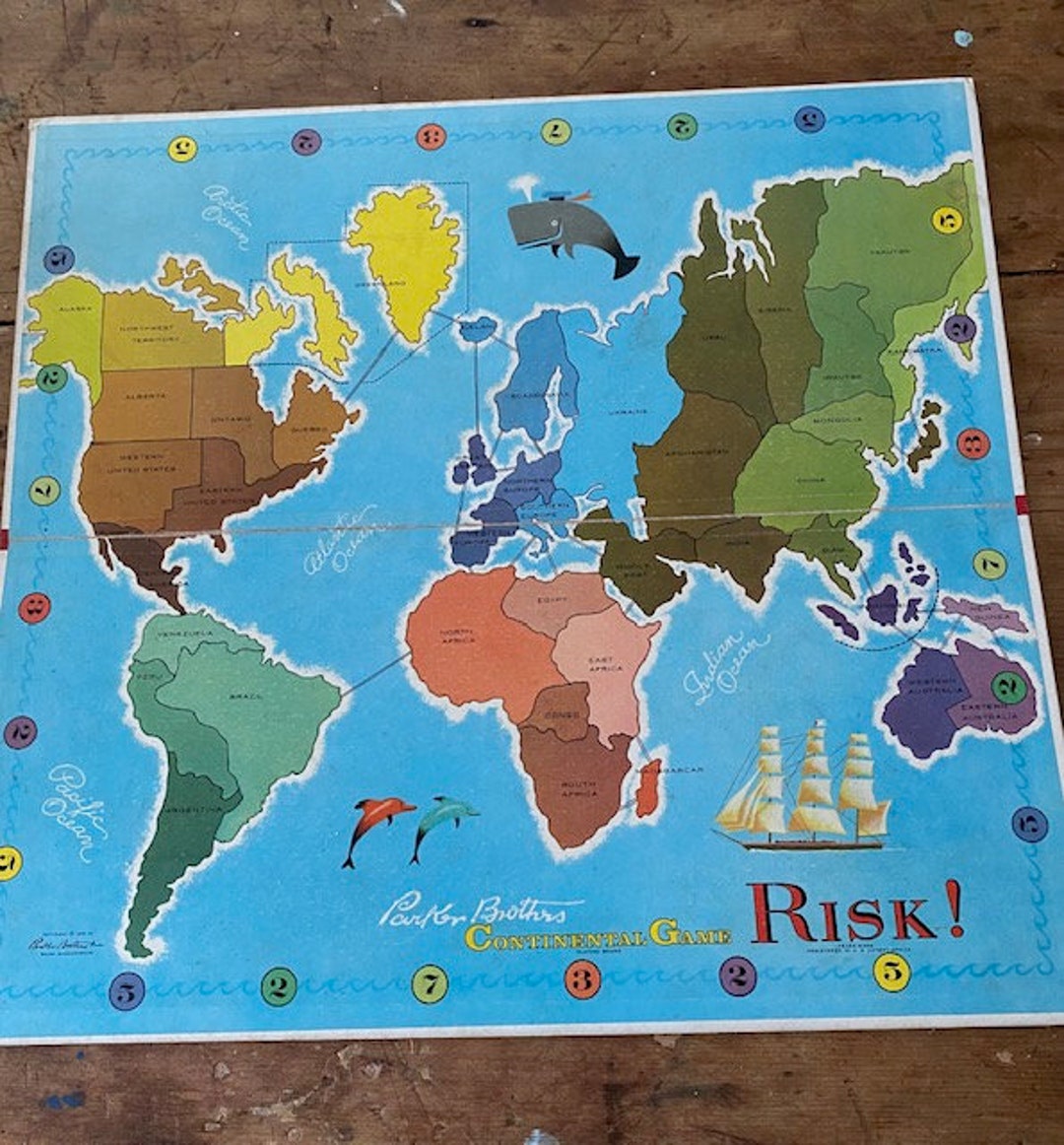 Risk Game Board 1959 - Etsy