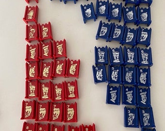 80 Vintage Wooden Stratego Tiles, Complete Stratego Set, Game Pieces ...