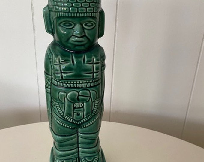 Vintage Tiki Aztec Mayan Liquor Bottle Decanter, Jade Green - Etsy