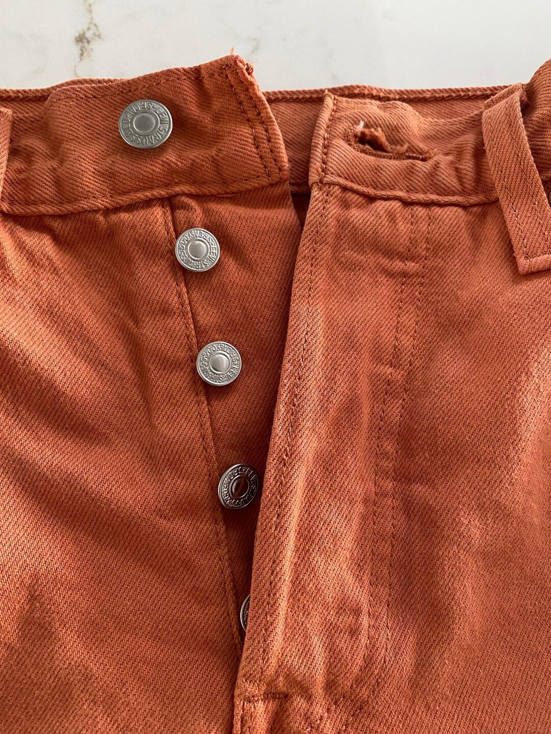 Levi Button Front 501 Cut off Shorts, Size 30 Waist, Orange - Etsy