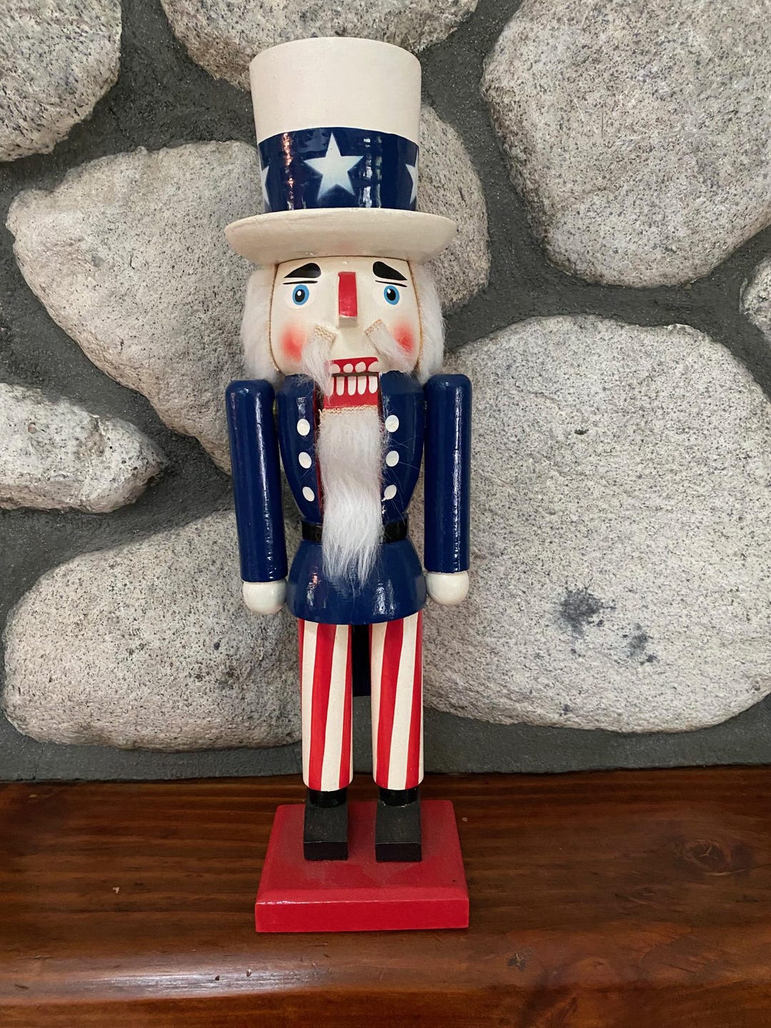 Uncle Sam Wooden Nutcracker, 14" Tall, USA Decor - Etsy