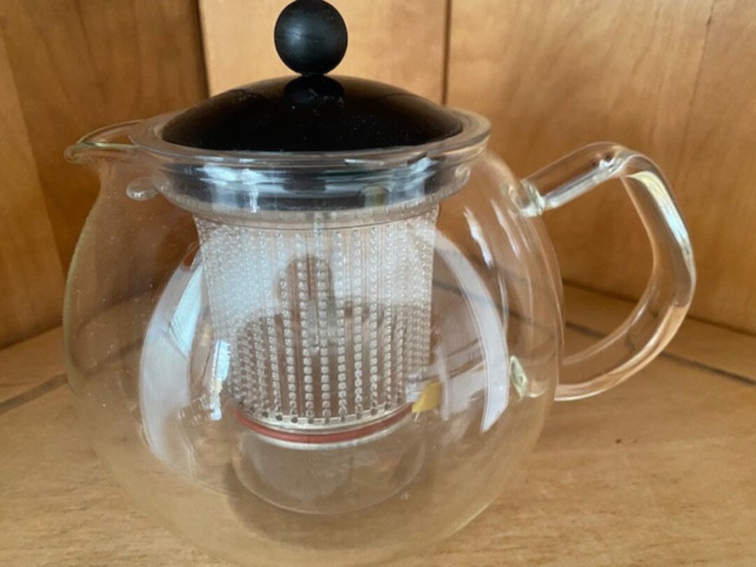 Bodum Glass Tea Press With Black Lid and Infuser, 34 Oz - Etsy