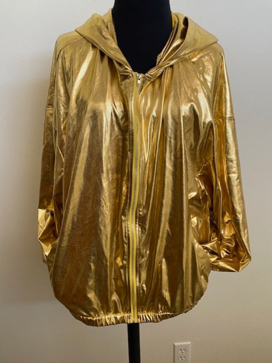 Allegra K Plus Sized Metallic Gold Lightweight Jacket, Size 2X - Etsy
