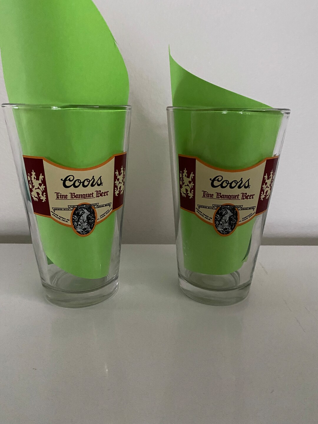Pair Of 16 Ounce Coors Banquet Beer Glasses Etsy