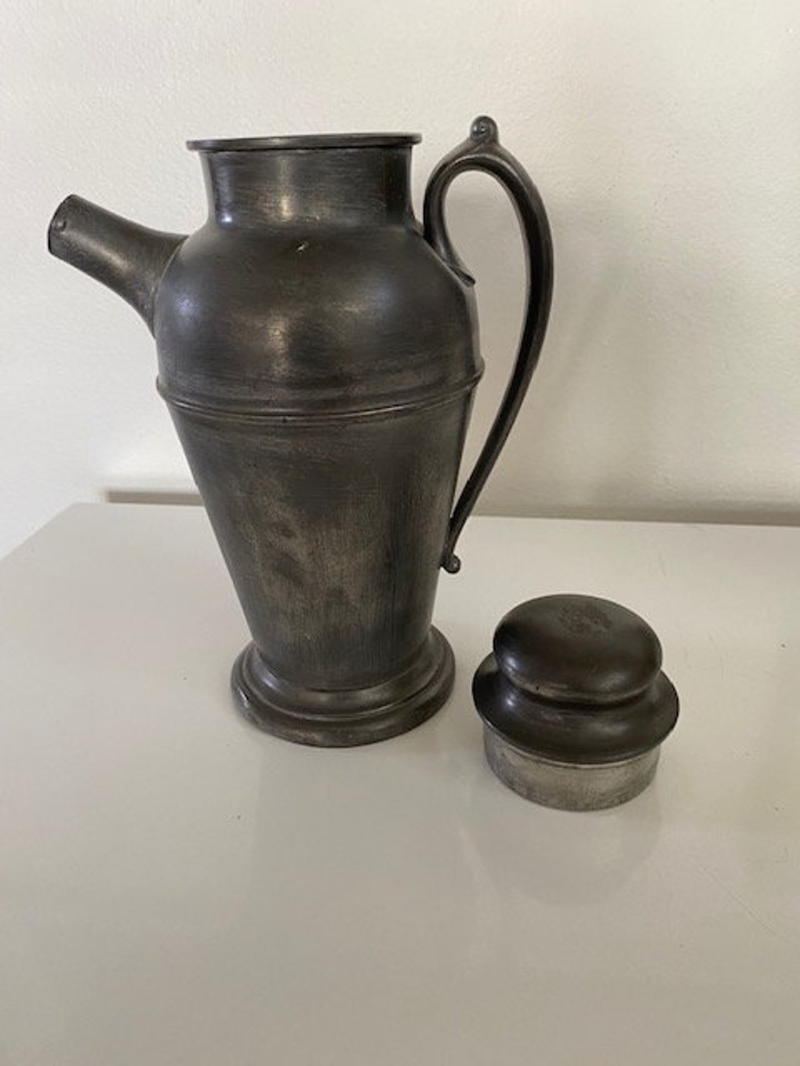 Federal Pewter Tea Pot / Cocktail Shaker, #3811 - Etsy