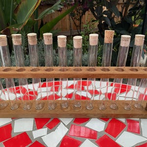 Vintage Countertop Test Tube Wooden Rack With 12 Test Tubes - Etsy