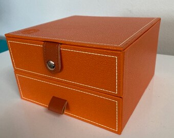 Tangerine Orange Stained Glass Jewelry Box/keepsake Box /trinket Box - Etsy