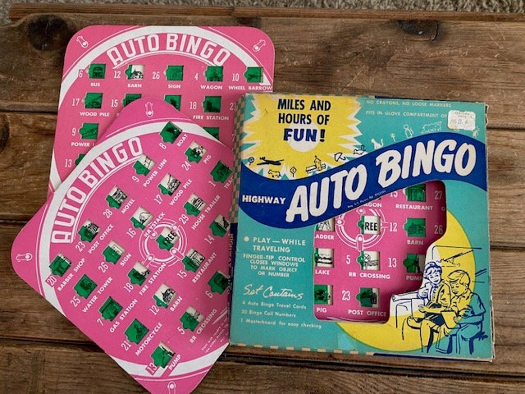 Vintage Highway Auto Bingo Cards With Original Box. Made by - Etsy