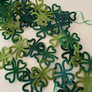 Shamrock Four Leaf Clover Garland, St. Patricks Day Garland, St ...
