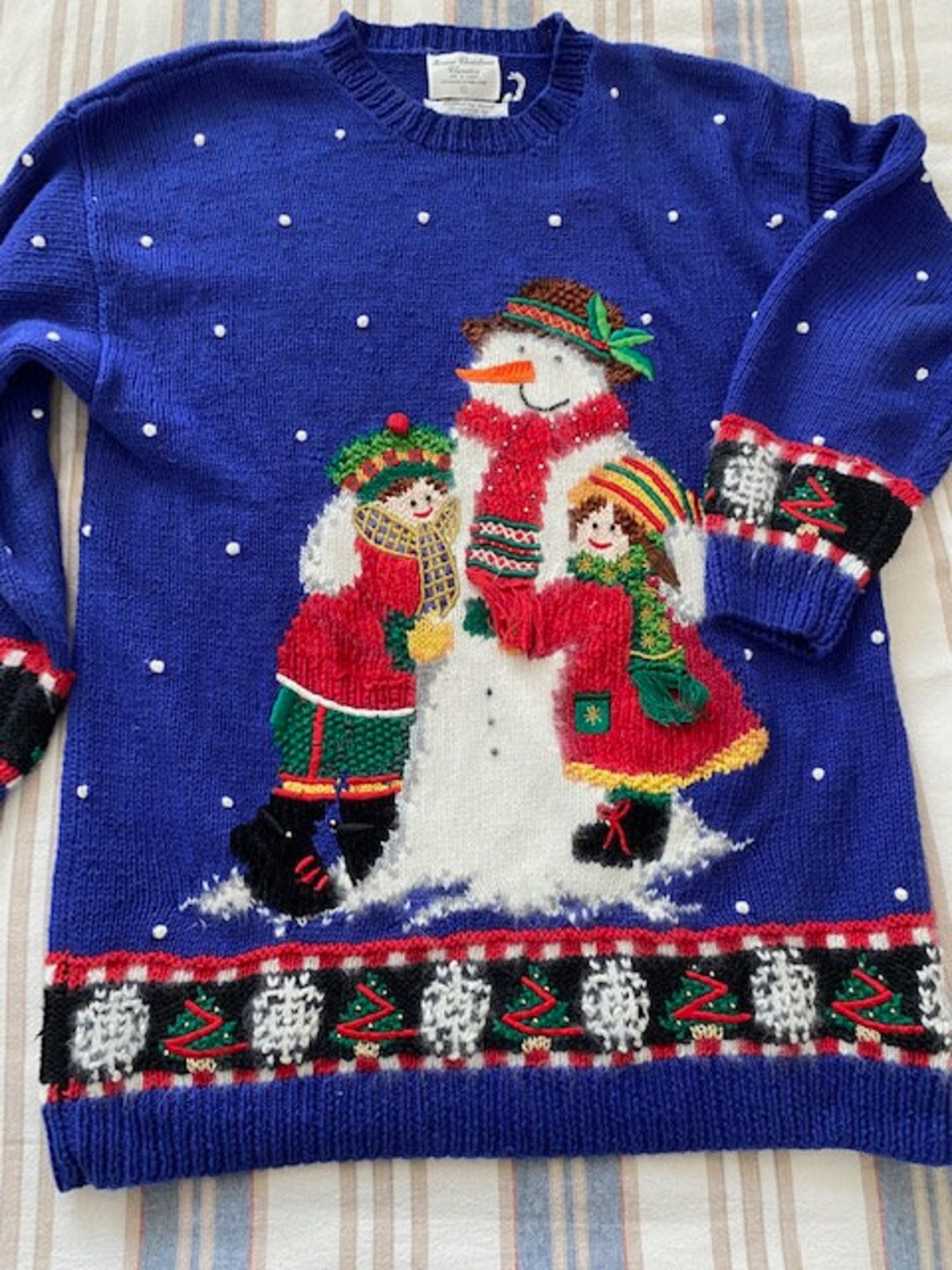 Blue Christmas Sweater, Designed by Mary Engelbreit, Made by Marisa ...