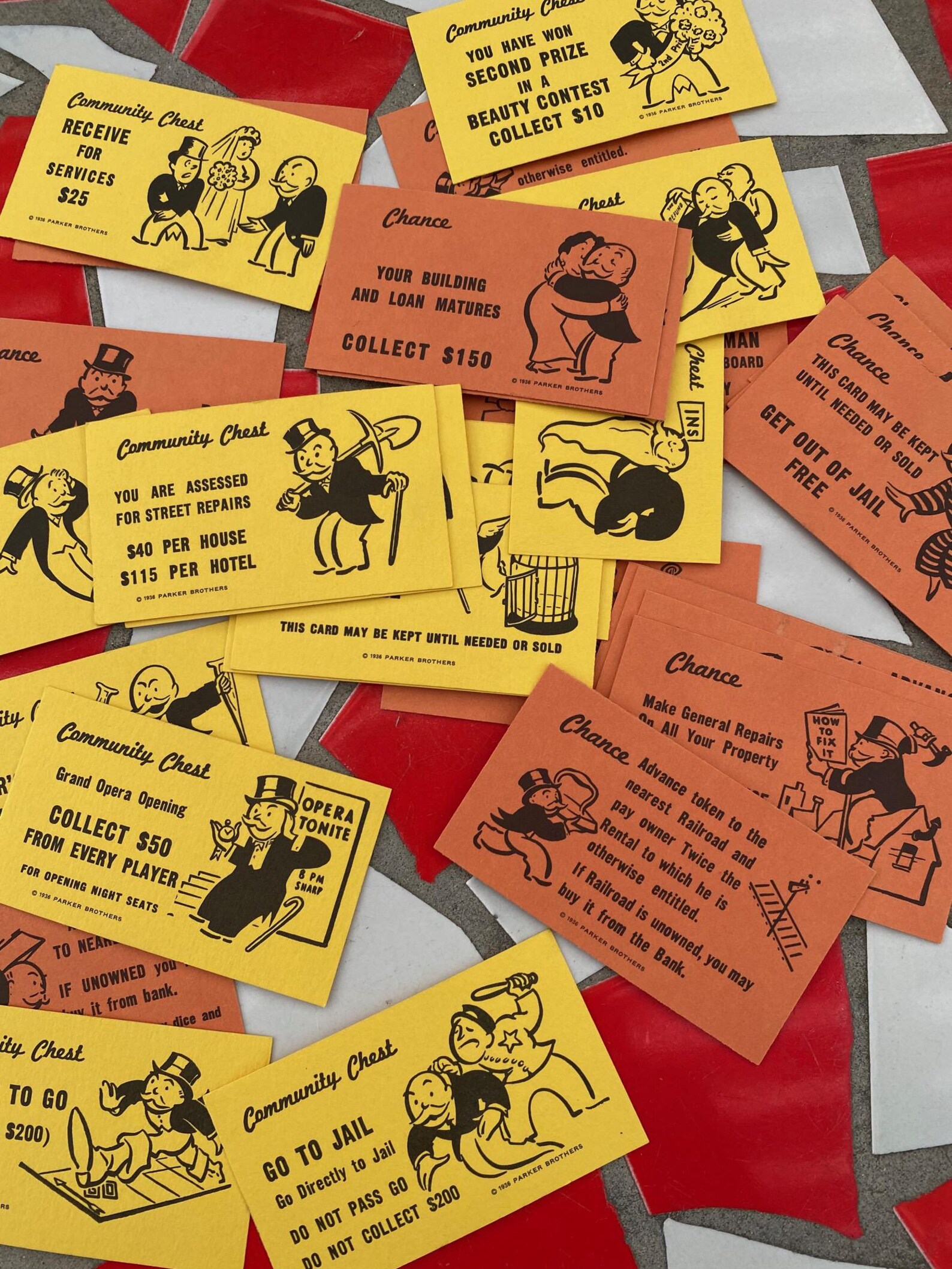 Community Chest and Chance Cards From Monopoly Game Board - Etsy
