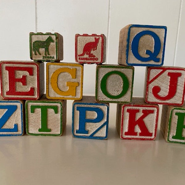 Childrens Alphabet Blocks - Etsy